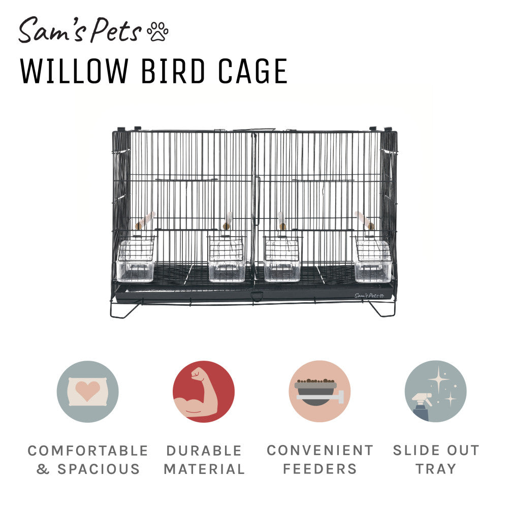 Willow 24'' Bird Cage In Black – Sam's Pets LLC